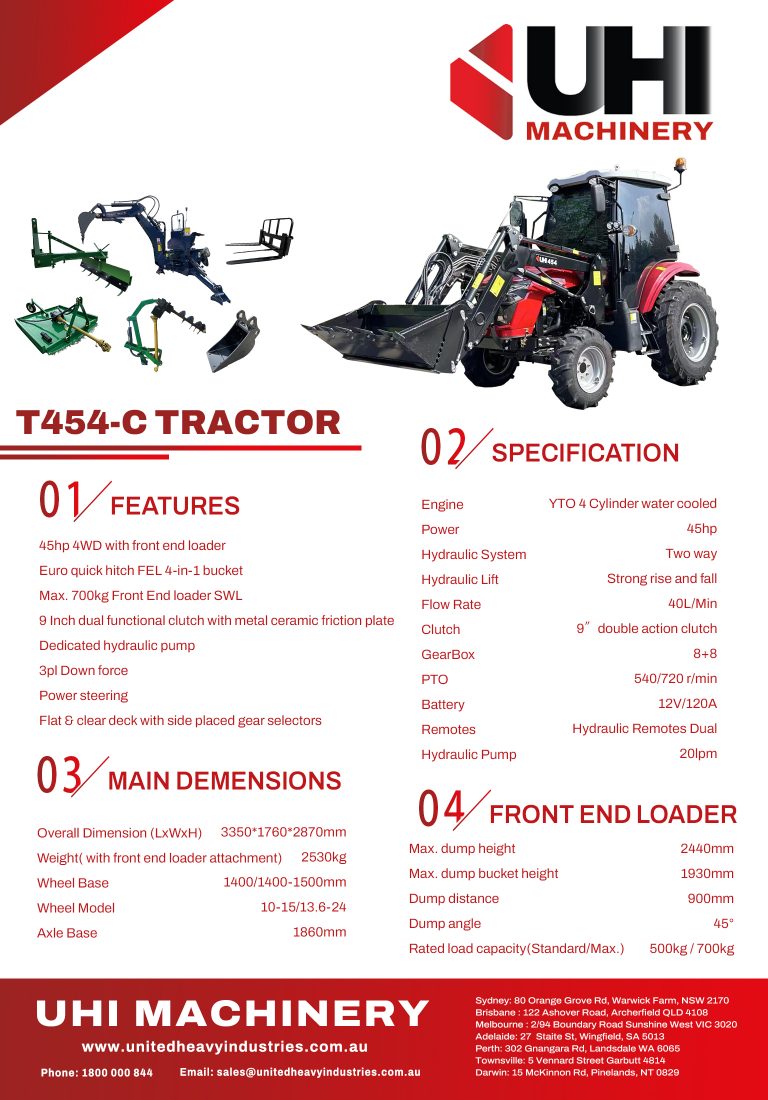 Standard Version 45HP T454-C TRACTOR WITH 3 Or 7 ATTACHMENTS | UHI ...